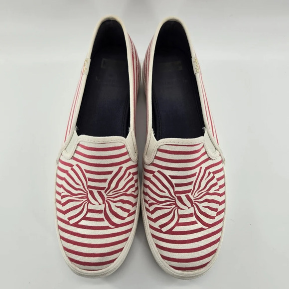 Keds | Shoes | Kate Spade And Keds Colab Slip On Candy Cane Strip Bow ...